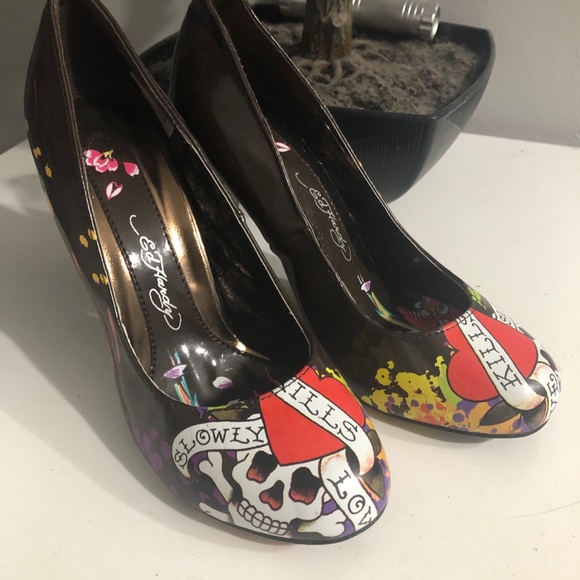 Ed Hardy | Shoes | Ed Hardy Heels Size 6 | Poshmark